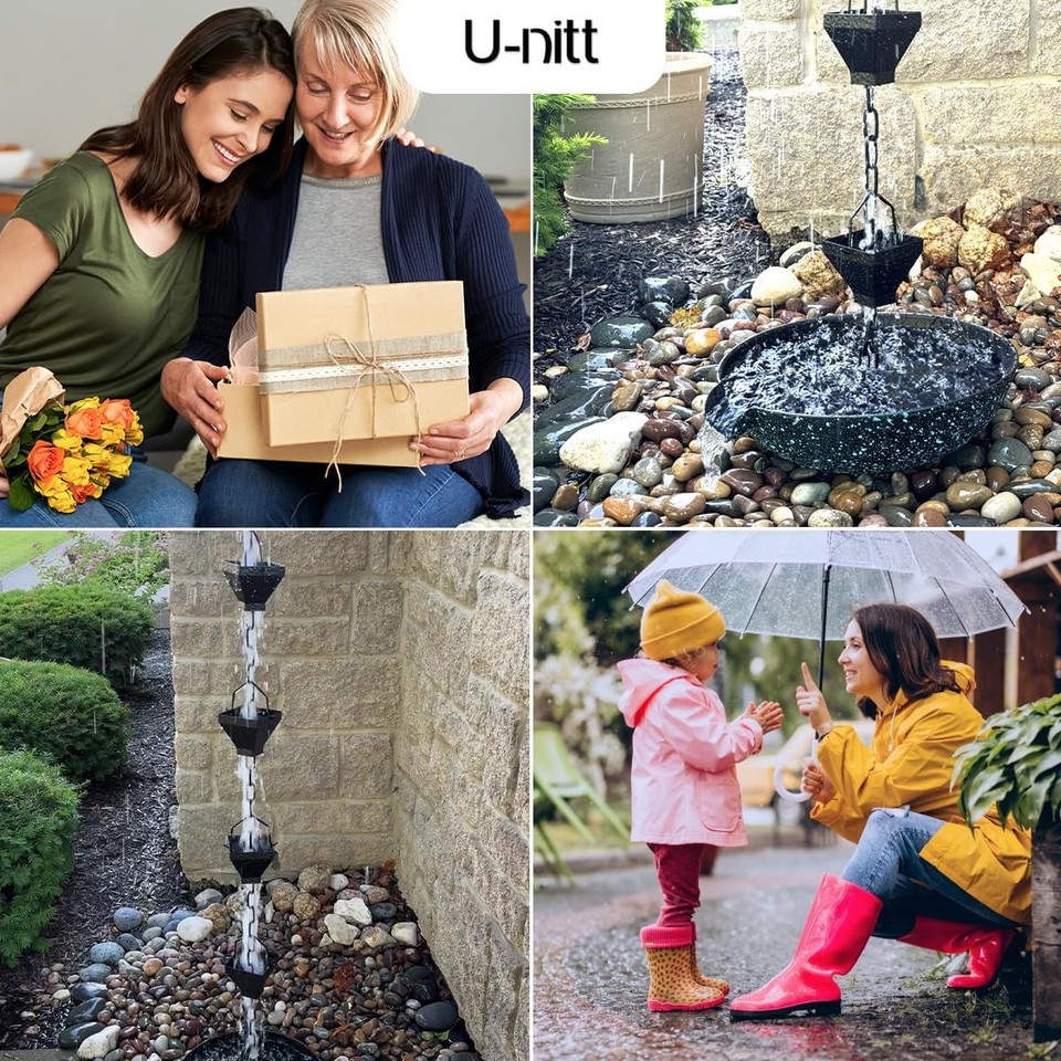 Rain Chain Water Collection for Gutters, Rainwater Catcher & Diverter ...