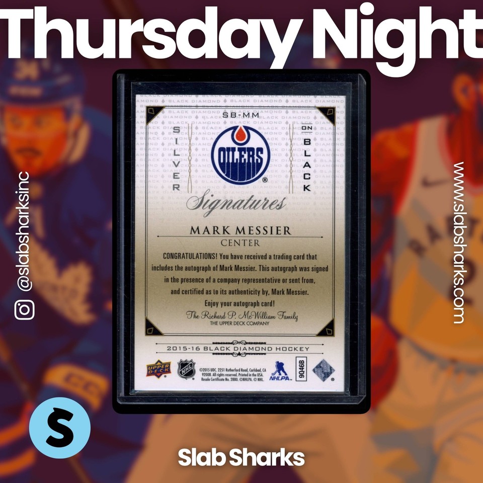 2015 UPPER DECK BLACK DIAMOND #SB-MM MARK MESSIER SILVER ON BLACK AUTO ...