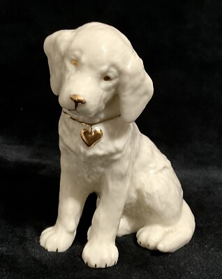 Lenox Retriever Dog Figurine 2002 Ivory China w/ Gold 4” | eBay