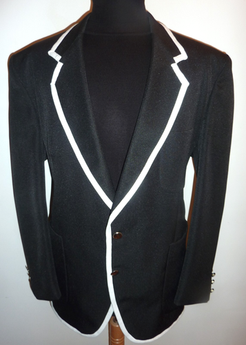 Men's Black Blazer 50 The Prisoner Style Suit Jacket Boating College ...