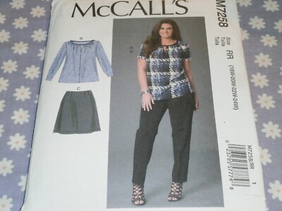 McCALL'S 7258 WOMEN'S PLUS SIZES TOPS SKIRT & PANTS PATTERN-UNCUT-SIZES ...