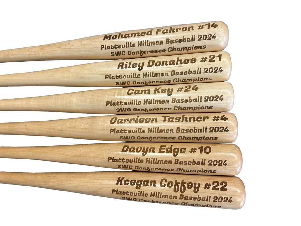 Custom Engraved Wood Bats-Trophy bats, Gift Bats, Groomsmen Gifts, Etc ...