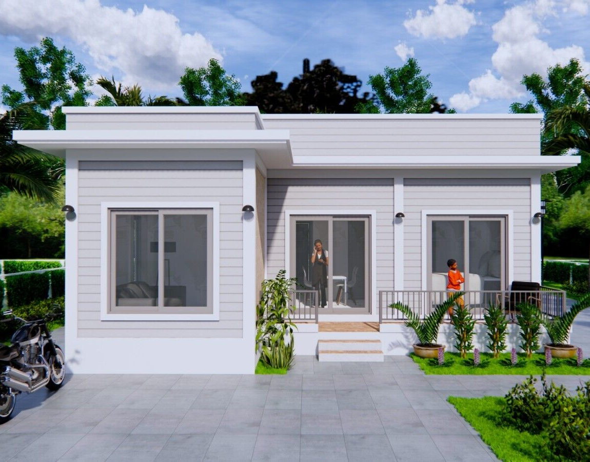 30x30 Feet Small House 9x9 Meter 2 Beds 2 Baths Terrace Roof PDF &(A4 ...