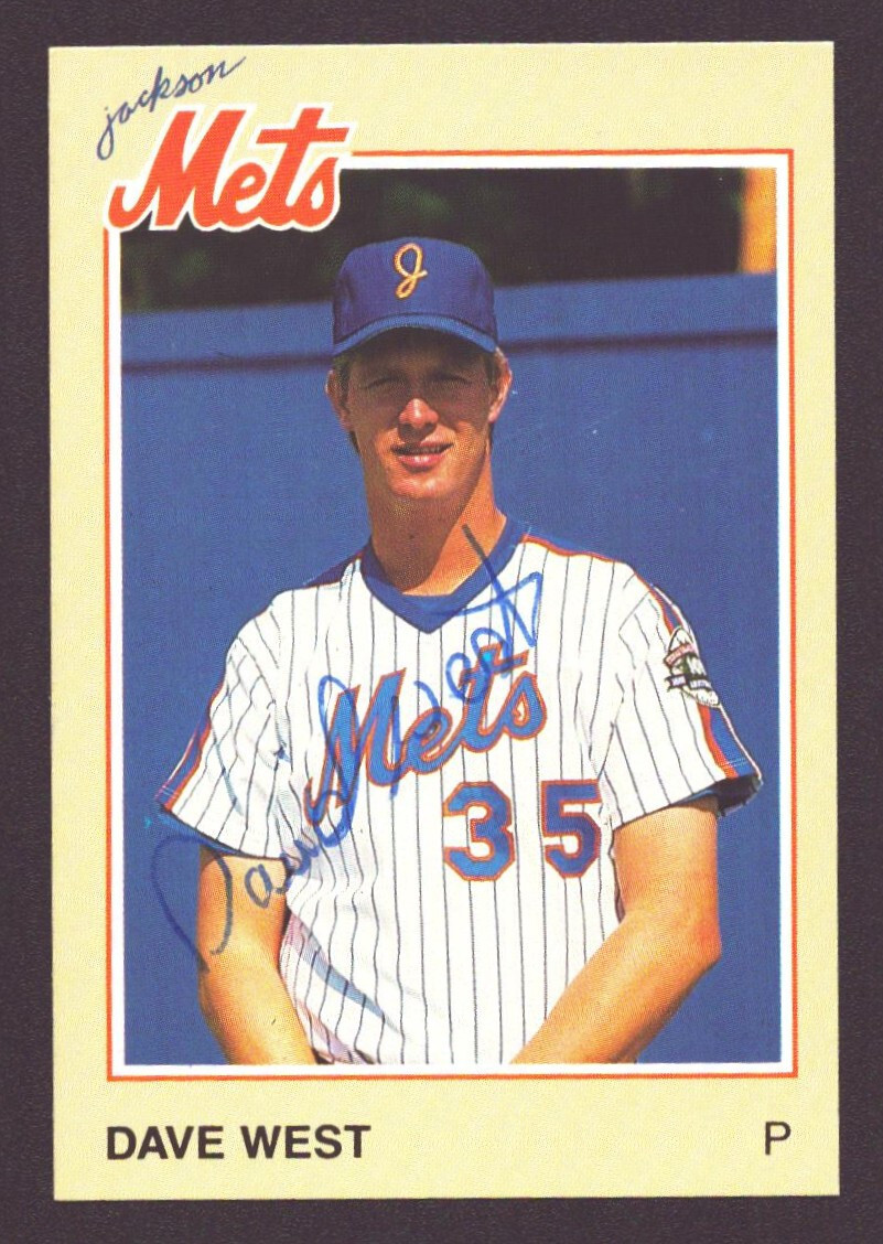 DAVE WEST 1987 Coca Cola #23 AUTOGRAPH Jackson METS Auto Signed Twins d ...