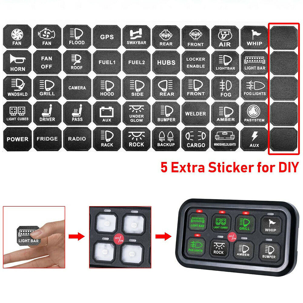 NEW 12V 24V LED 8 Gang Switch Panel Control Circuit Relay System Boat ...