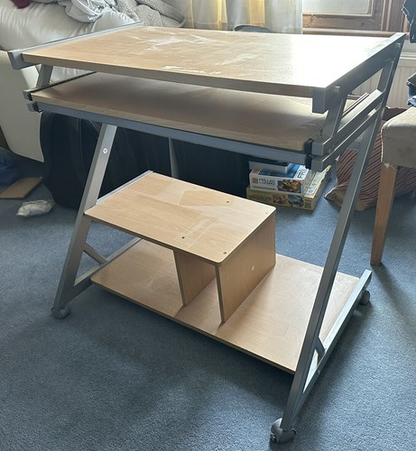 Argos Computer Desk With Lockable Wheels | eBay