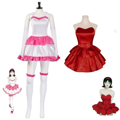Perfect Blue Cosplay Mima Costume Red Strapless Dress Headband Pink ...