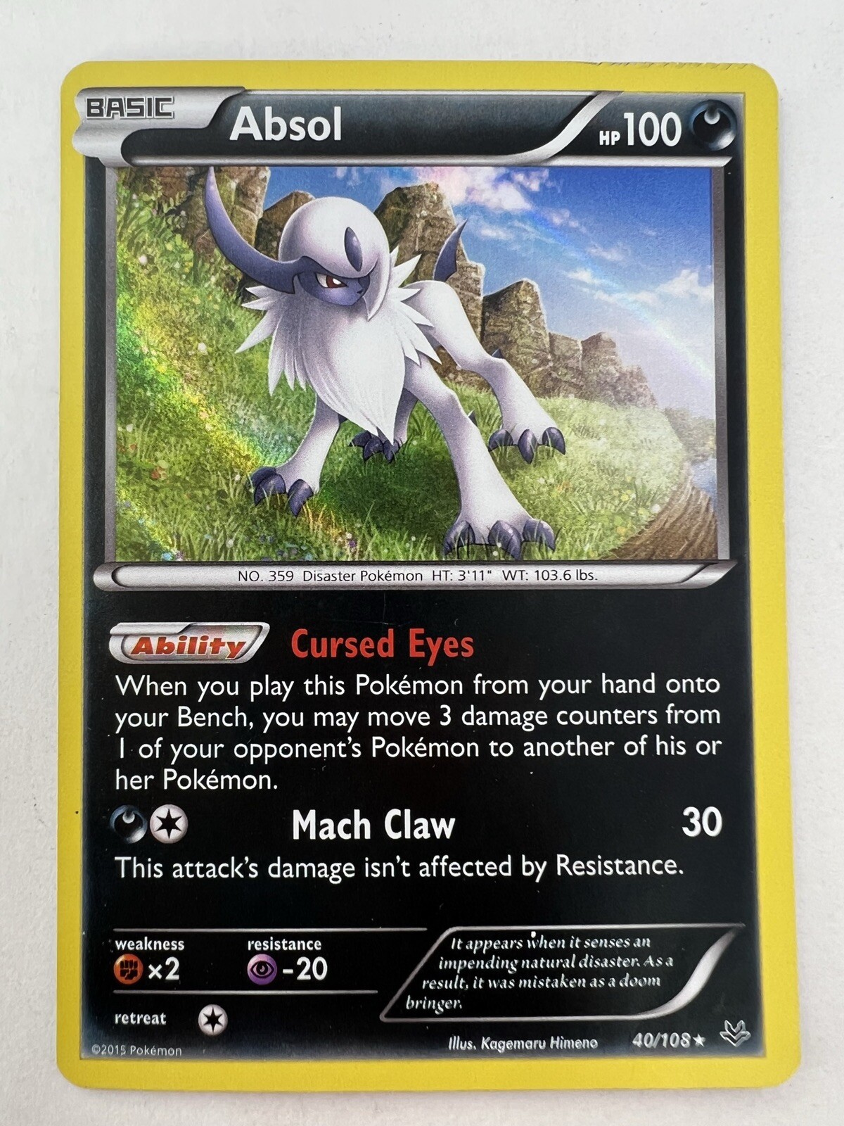 Pokemon TCG Roaring Skies Absol Holo Rare 40/108 | eBay