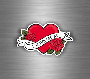 Sticker Car Motorbike Tuning I Love Mom Mother Biker Tatoo Tattoo | eBay