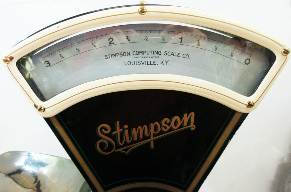 Stimpson Three Pound Off Set Computing Candy Scale circa 1900's | eBay