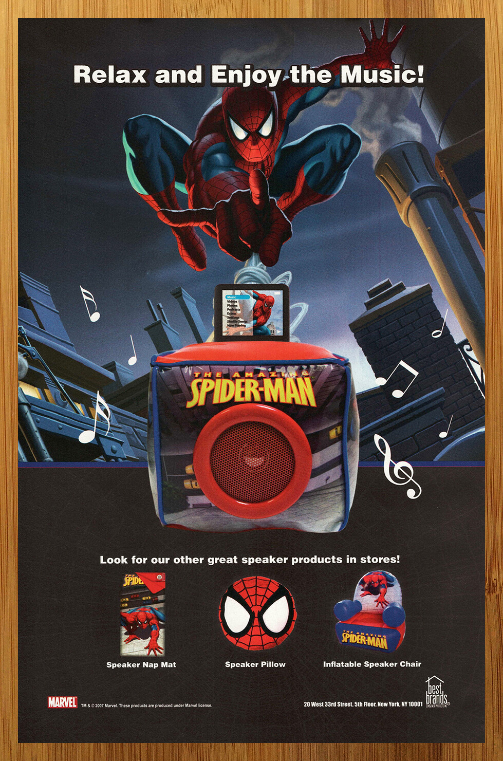 2007 Marvel Comics Spider-Man Speaker Products Print Ad/Poster Pillow ...
