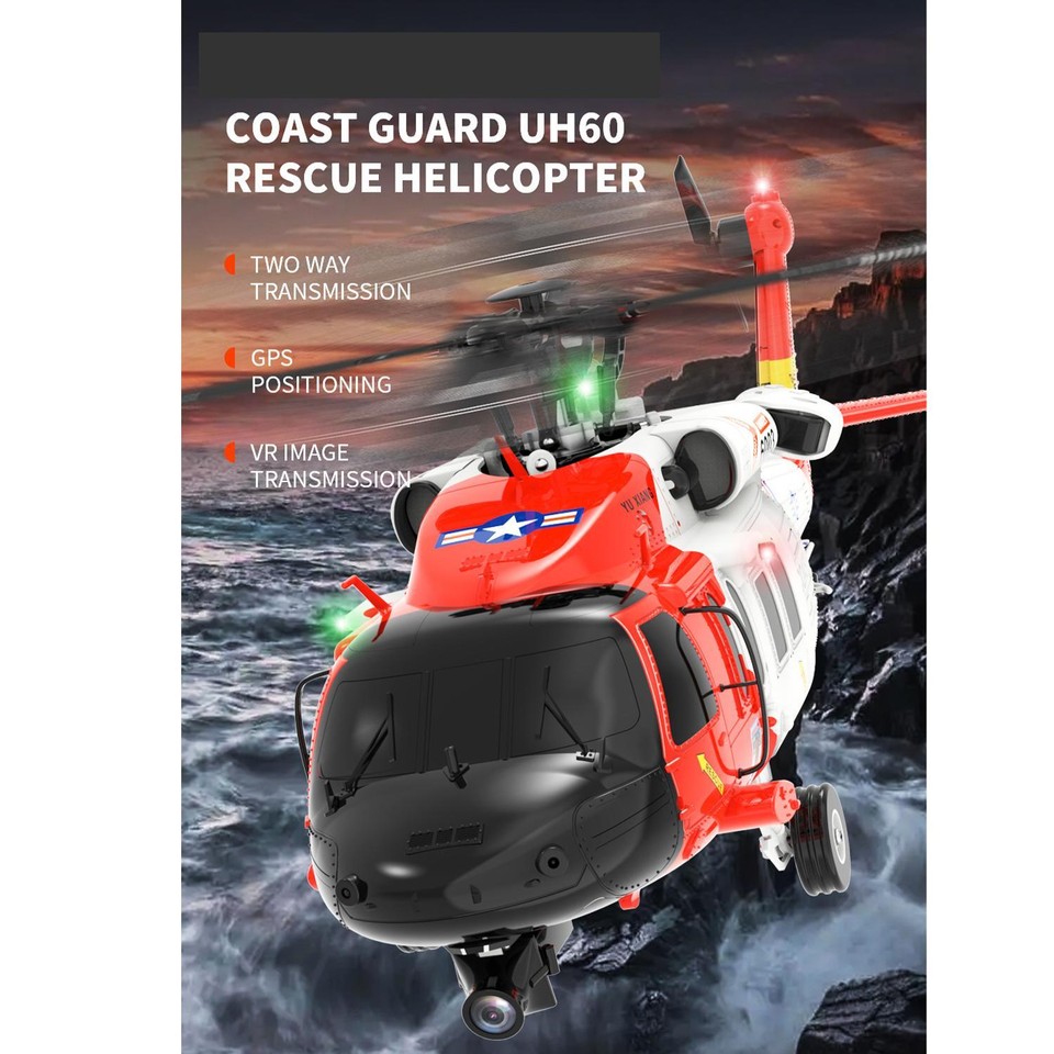 YXZNRC F09-S 1:47 RC Helicopter UH60 6CH Drone Gyro GPS Lights ...