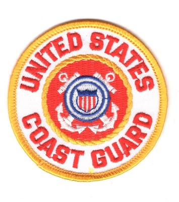 USCG patch: "United States Coast Guard" (orange on white twill) | eBay