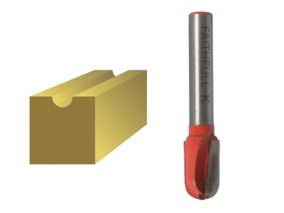Faithfull FAIRB62 Router Bit Tungsten Carbide Radius 5.0mm x 18mm 1/4in ...