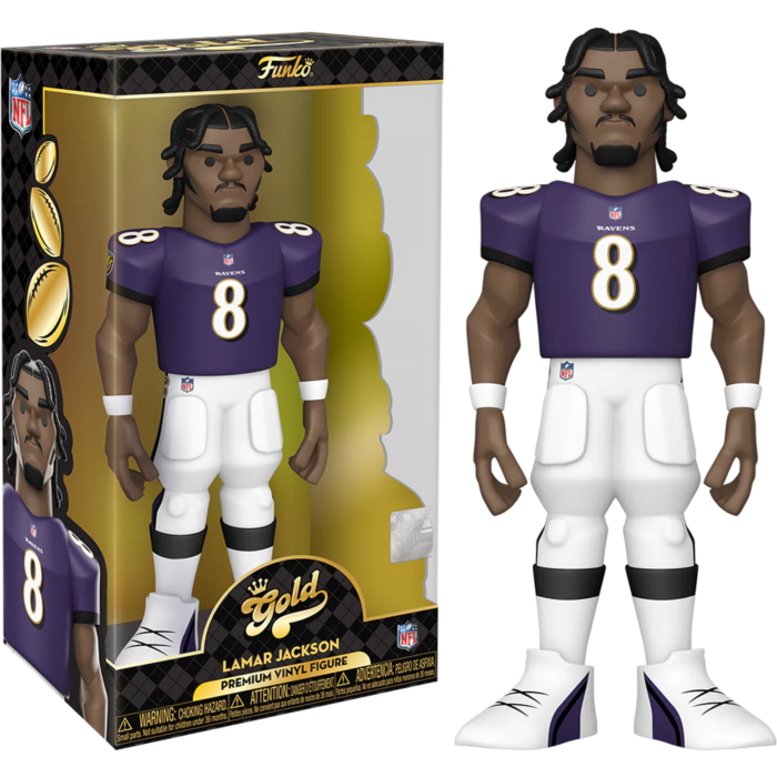 NFL Football - Lamar Jackson Baltimore Ravens 12 Gold Premium Vinyl ...