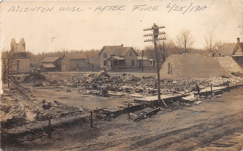 J70/ Allenton Wisconsin RPPC Postcard c1910 Fire Disaster Buildings 414 ...