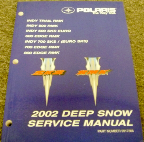 2002 Polaris 700 800 Edge RMK Snowmobile Shop Service Repair Manual ...