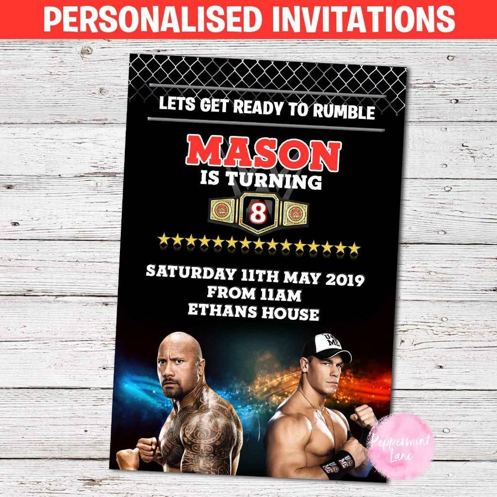 Wwe Birthday Party Invitations