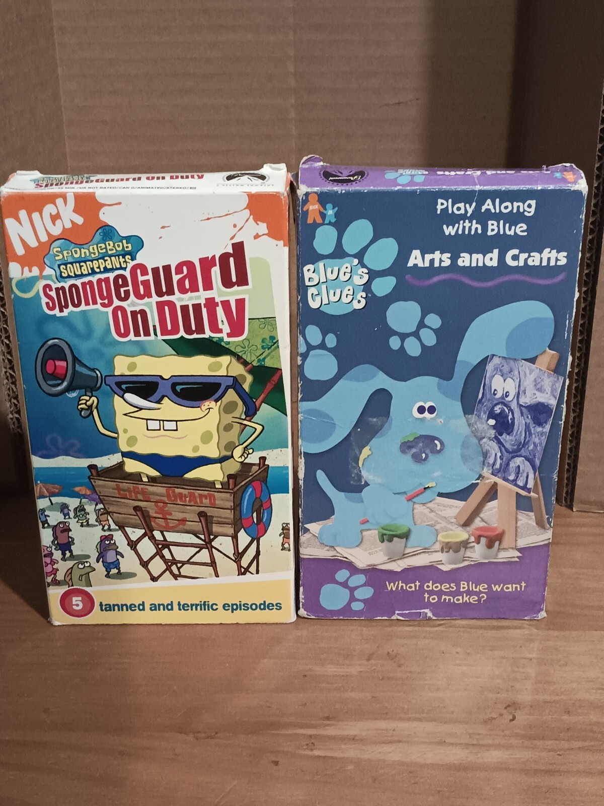 Nickelodeon VHS Lot(2) Spongebob Spongeguard On Duty & Blues Clues Arts ...