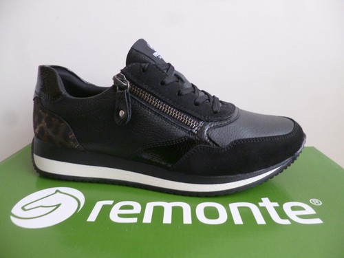 Remonte Lace Up Trainers Sneakers Shoes Low Shoes Black Leather D0H01 ...