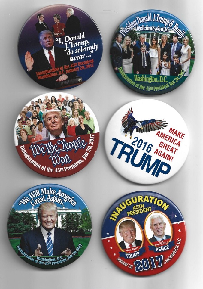 27 INAUGURATION pin 2016 CAMPAIGN Donald TRUMP pinback MELANIA Mioke ...