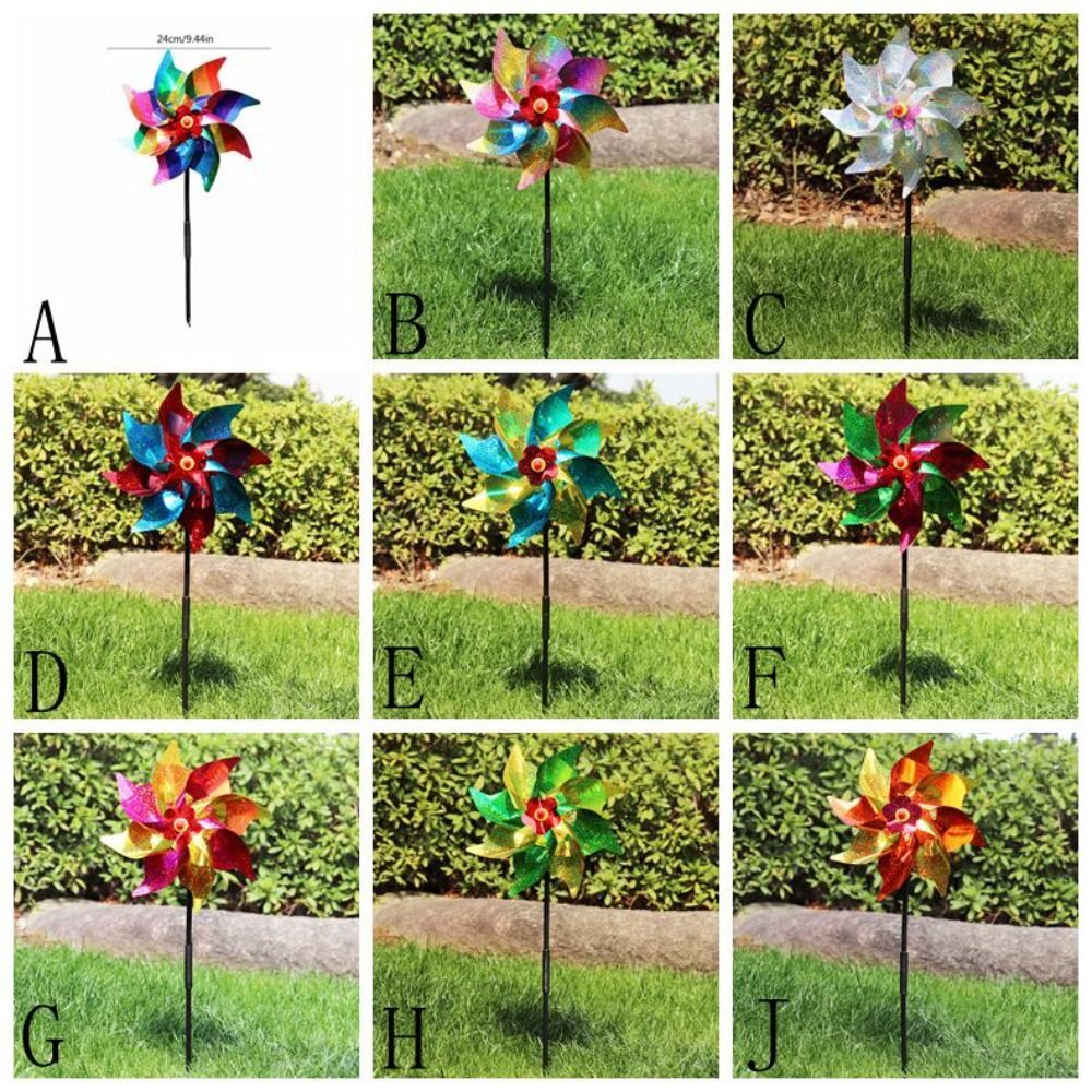 Colorful Windmill Easy Installation Garden Pinwheels Wind Spinner Home ...