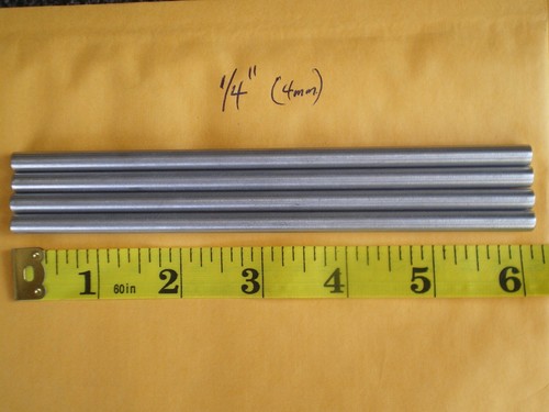 2 PCS. STAINLESS STEEL ROUND ROD 302, 1/4" (.250") (6.35MM.) X 6" LONG ...