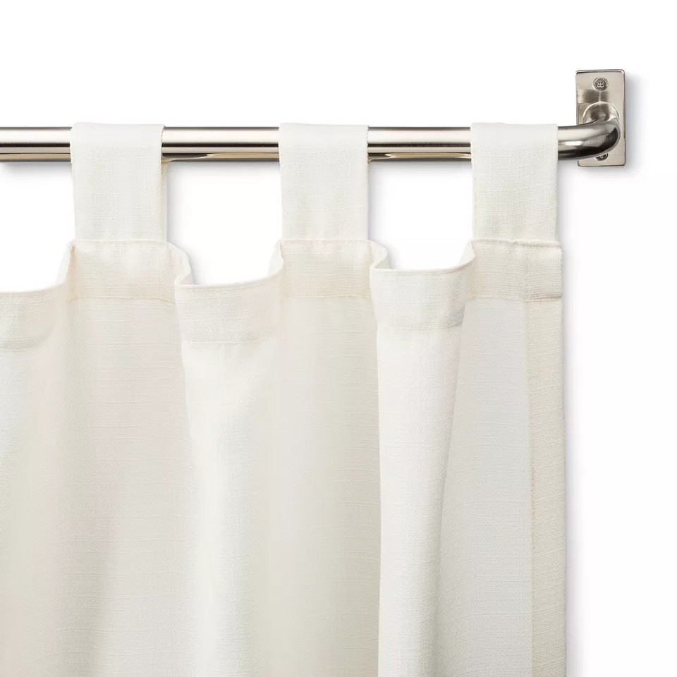 Threshold Extendable French Curtain Rod Brushed Nickel Finish Sturdy ...