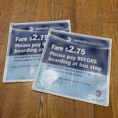 MTA NYCT SBS Select Bus Service $2.75 Bus Fare Sign | eBay
