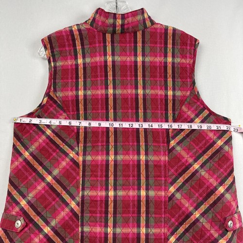 CJ Banks Vest Women’s Size 1X Plaid Quilted Snap Up Lightweight Pockets ...