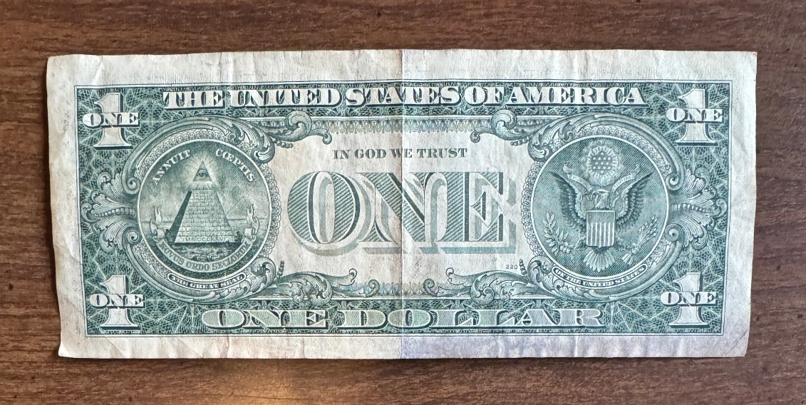 $1 ONE DOLLAR BILL - Ink Transfer Back to Front / Ink Bleed Through | eBay