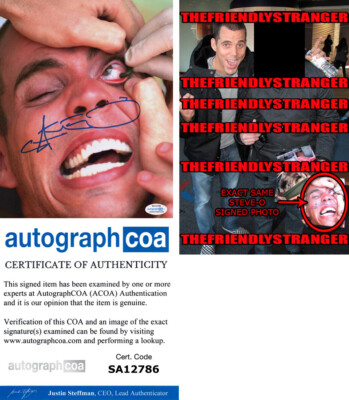 Steve-O signed Autographed "JACKASS" 8x10 Photo c EXACT PROOF Leech In ...