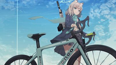 Anime girls cat girl blue archive shiroko bicycle animal Playmat Game ...