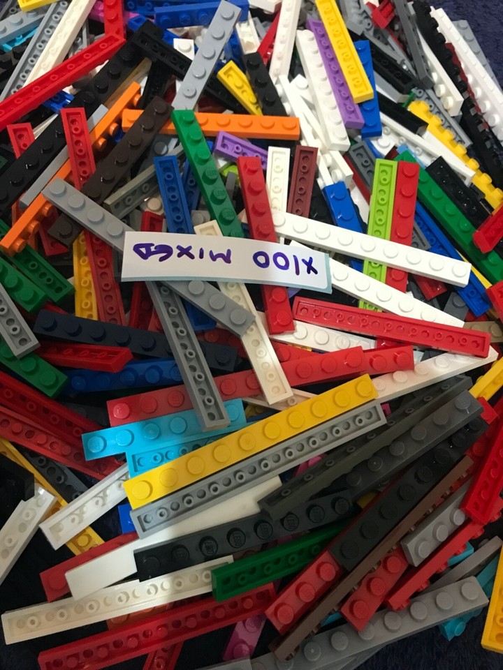 Lego 100 x Thin Flat Plate - Multi Colours - Very Good Condition - See ...