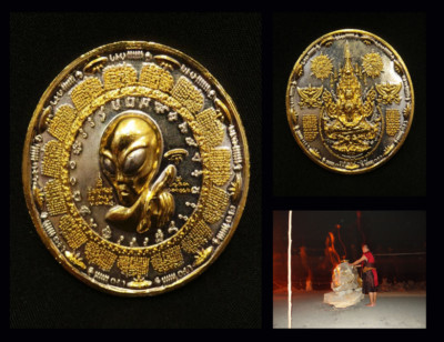Rare Thai Amulet Holy Buddha Alien UFO 1st coin Power lucky ,prosper Aj ...
