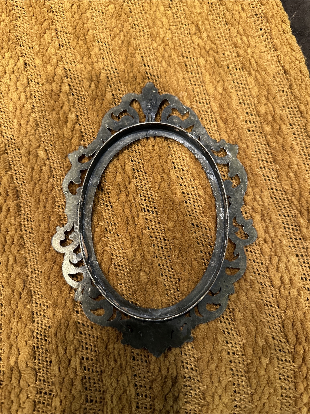 Vintage Italian Style Brass Filigree Framed Wall Mirror 4.75x3.5” | eBay