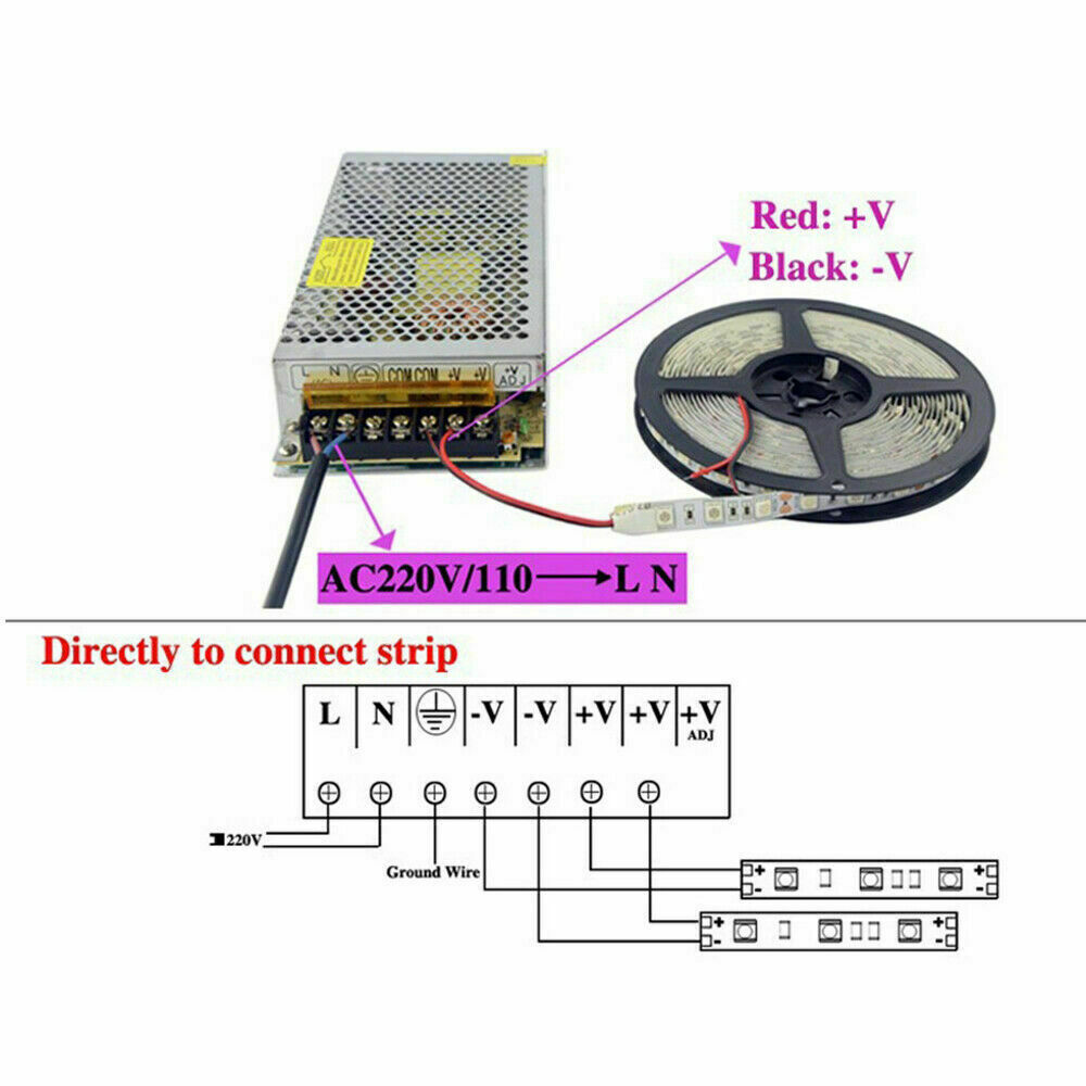 AC 220V to DC 12V Switching Power Supply LED Driver Transformer Adapter ...