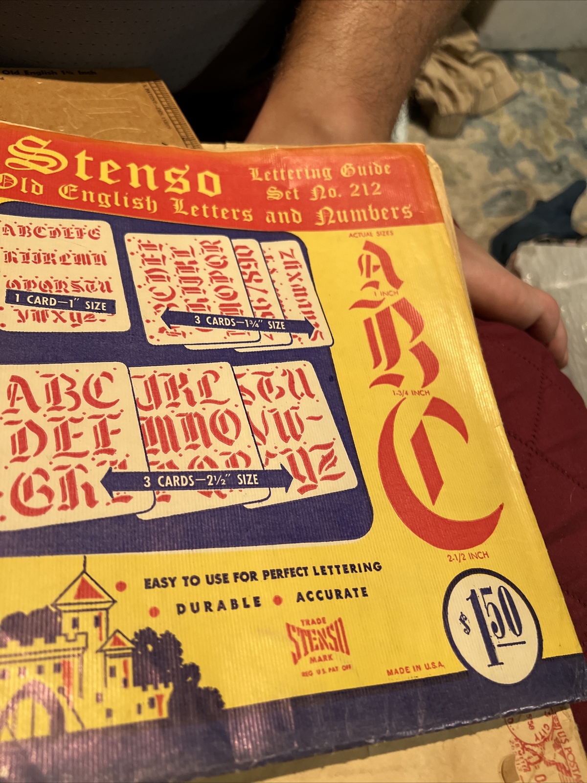 Stenso Lettering Guide Set 212. Old English No’s And Letters 1 3/4 In ...