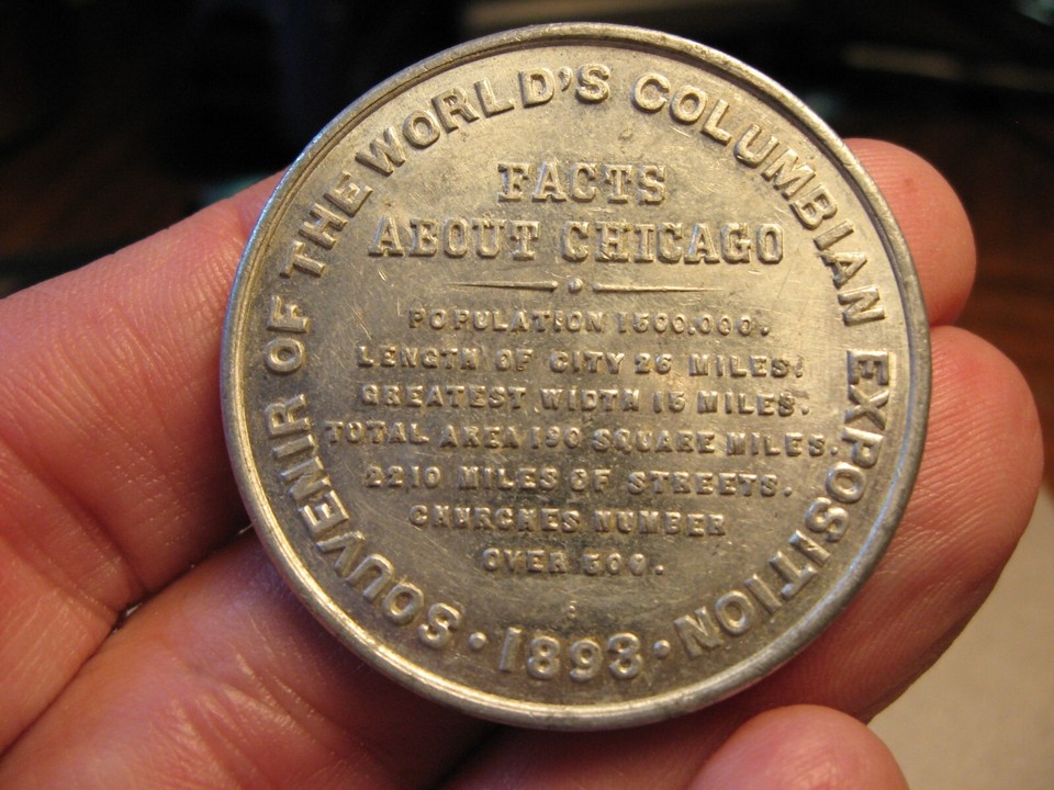 1893 Columbian Expos Chicago World's Fair Token "Landing Of Columbus ...