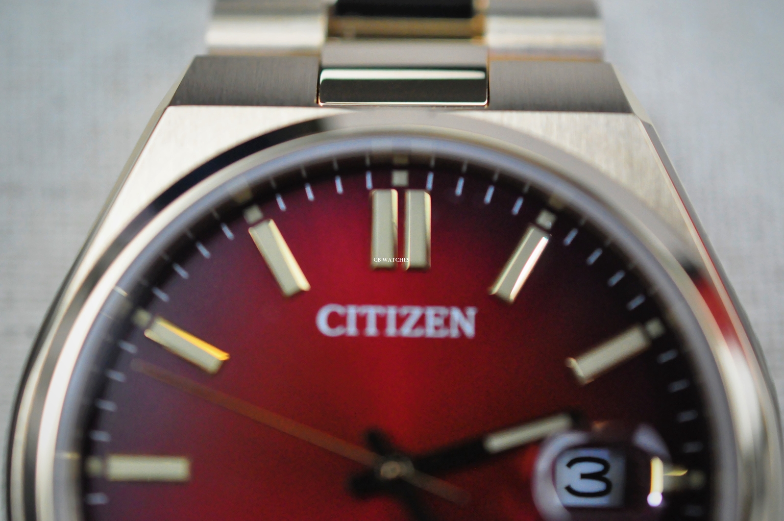 Citizen Automatic Red Dial Gold Tone Stainless Sapphire Mens Watch ...