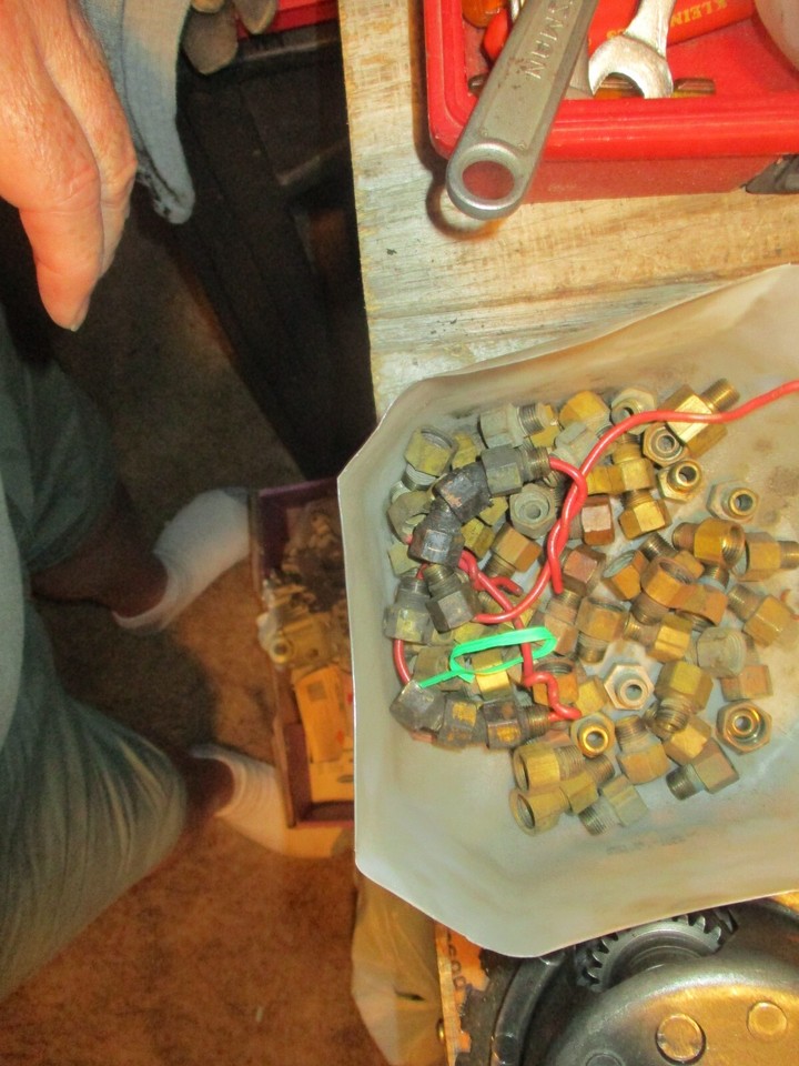 1 set original stock powerglide trans brass cooler line fittings camaro ...