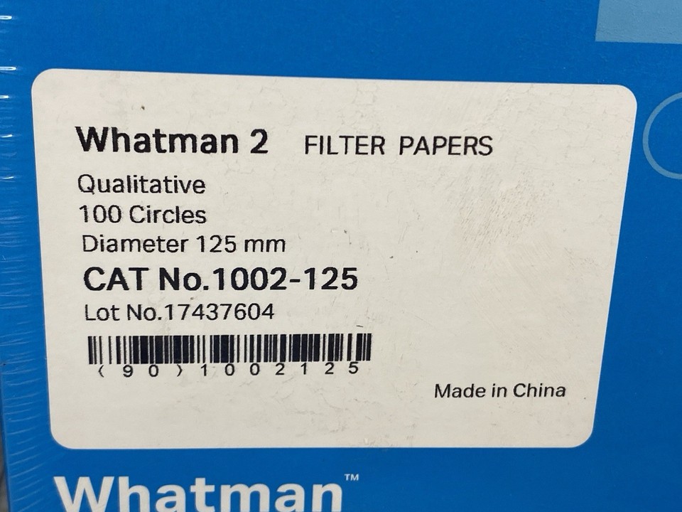 Lot of 2 Whatman 1002-125 Qualitative Filter Paper 125mm 12.5cm Grade 2 ...