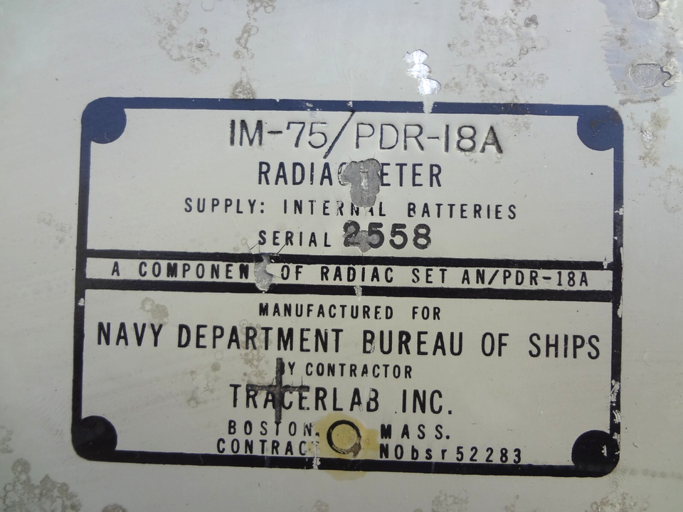 Radiation Detector US Navy Radiac IM-75/PDR-18A Radiacmeter With Case ...