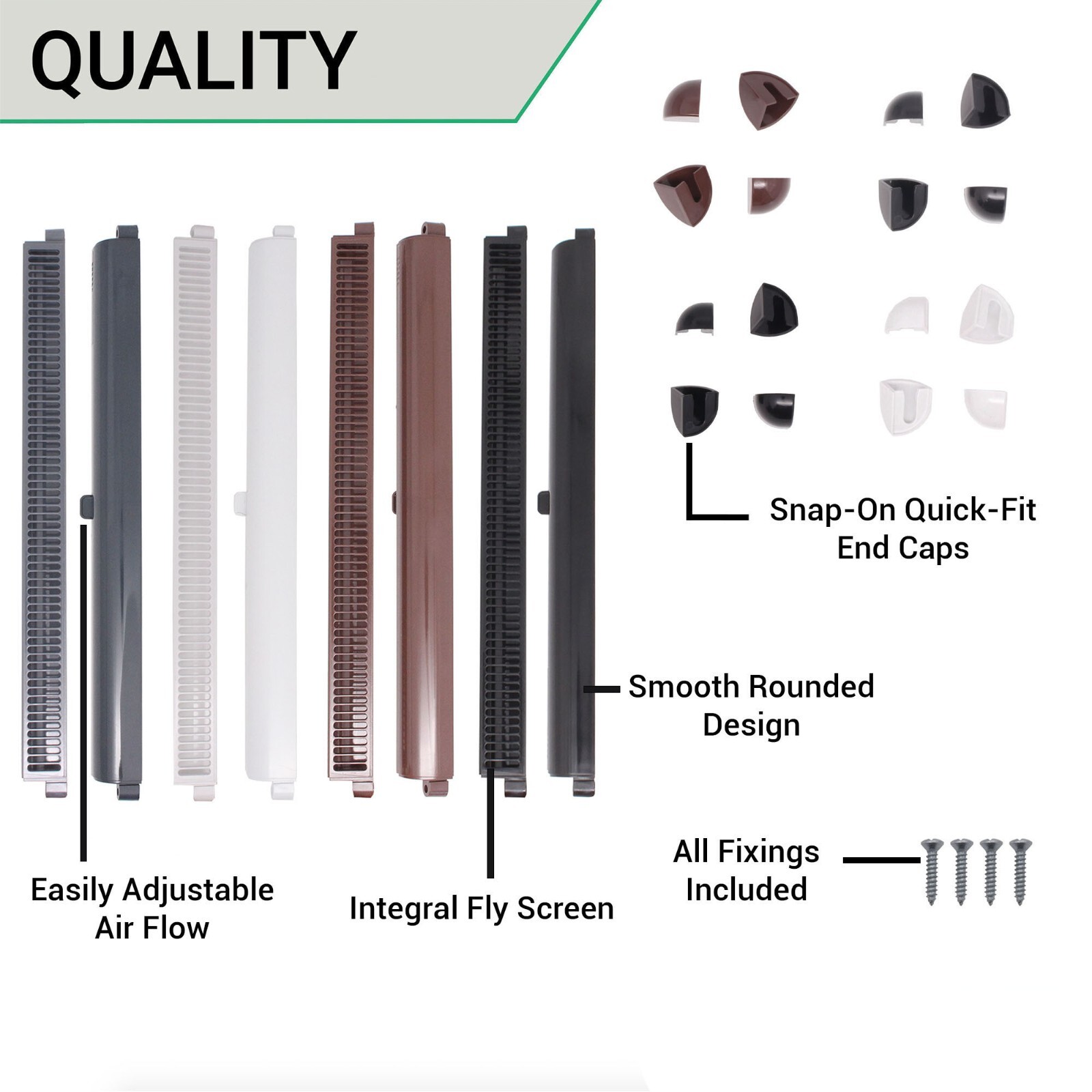 Trickle Slot Vents Window Ventilation uPVC/Timber Double Glazing 260 ...