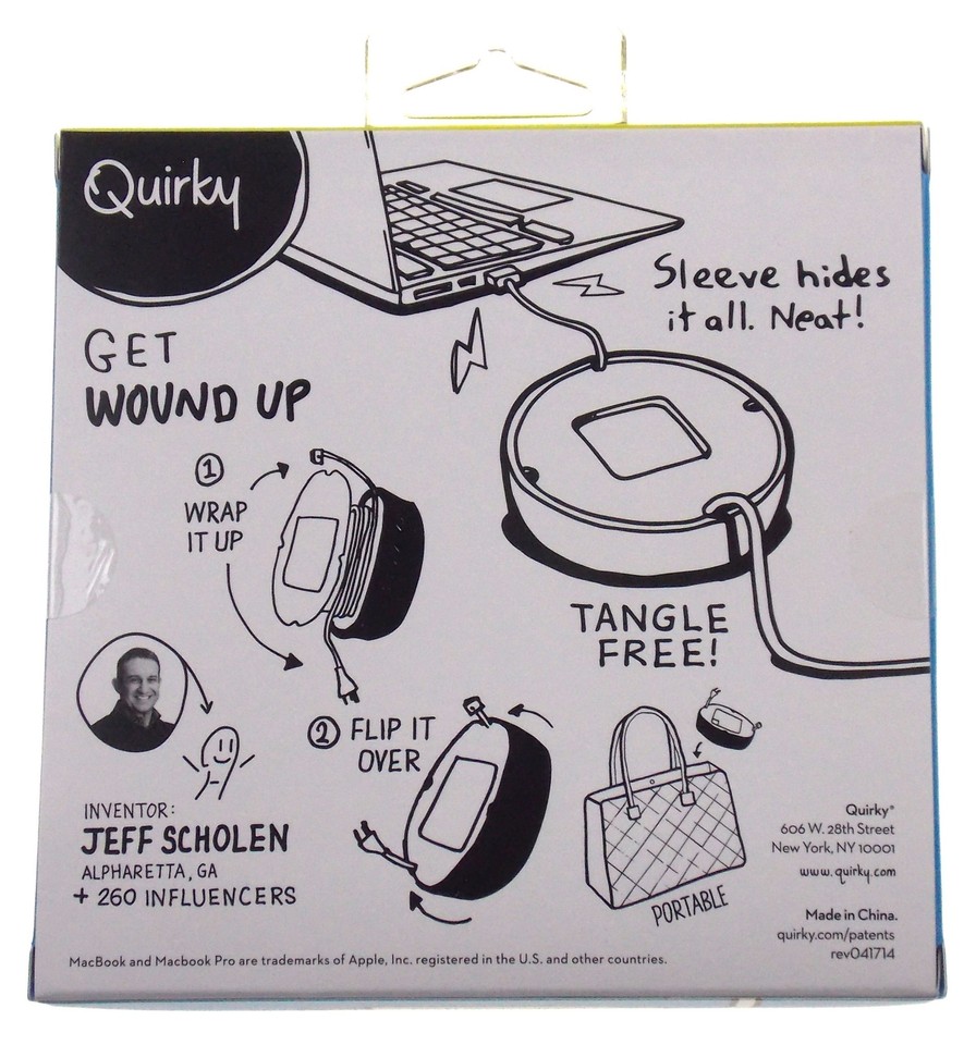 Quirky Powercurl Power Cord Wrap Green Macbook Air Tangle Free Portable ...