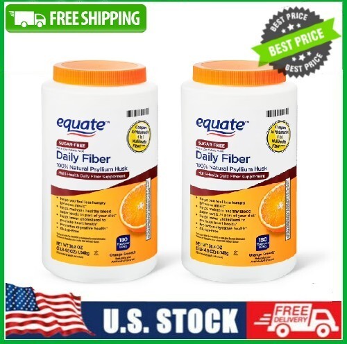 2 PACK Equate Sugar-Free Daily Fiber Powder, Orange Smooth, 36.8 oz | eBay