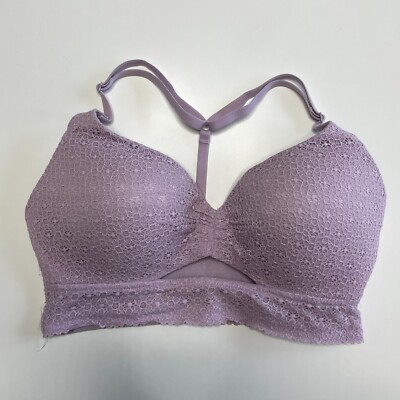 Victoria Secret Lightly Lined Plunge Push Up No Wire Bra 32D Pull On ...