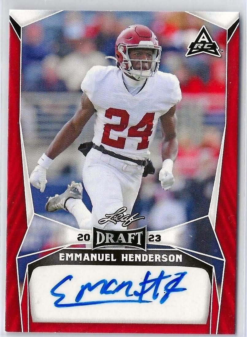 2023 Leaf Draft - Autographs Emmanuel Henderson #BA-EH3 Red (AU, RC ...