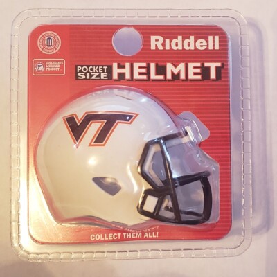 Virginia Tech Hokies White Riddell Speed Pocket Pro Helmet in Clam ...