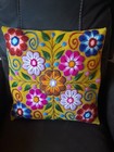 Decorative Peruvian Handmade Embroidered Floral Accent Pillow cover ...